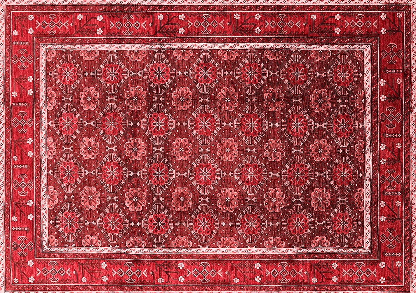 Ahgly Company Indoor Rectangle Oriental Red Industrial Area Rugs, 8' x ...