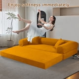 Large Size Yellow Light luxury sit/lie convertible compression sofa bed ...
