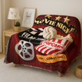 Cozy Movie Night Throw Blanket - Soft Lightweight Retro Marquee Design ...