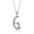 Sanrio Hello Kitty Sterling Silver Moon Cubic Zirconia Pendant Necklace ...