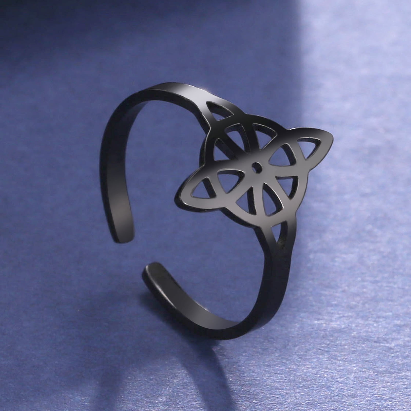 TEAMER Witch Knot Ring for Women Stainless Steel Adjustable Finger ...