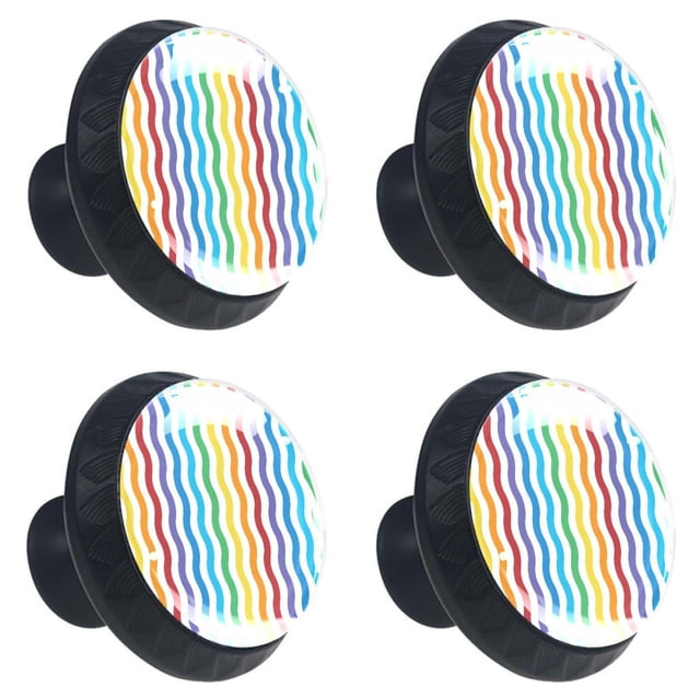 4 Pcs Wavy Rainbow Knobs for Kitchen Cabinet Cupboard Dresser Bookcase ...