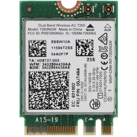 Wireless Network Adapter Intel Dual Band Wi-Fi Card Wireless AC-7265 ...