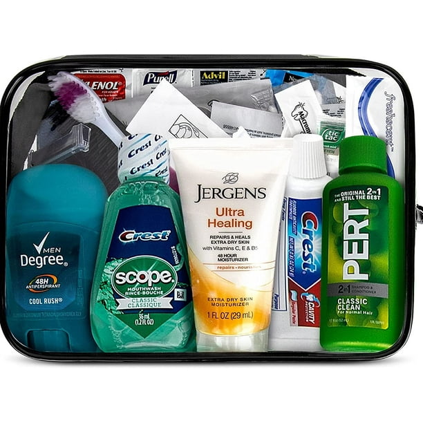 Unisex Toiletry Travel Kit, TSA Approved Personal Care Toiletries ...