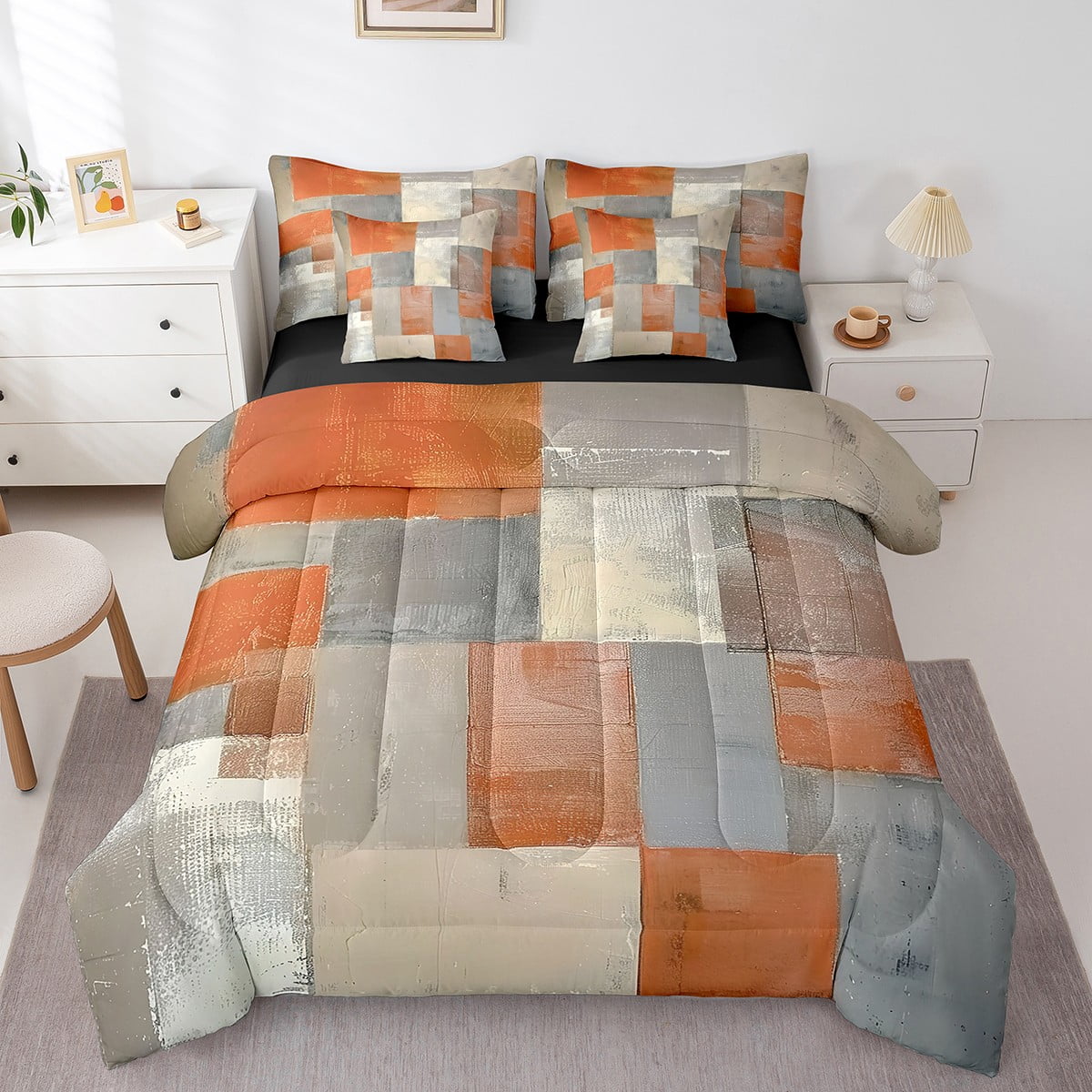 YST 7-Piece Hippie Graffiti Comforter Set, King – Watercolor Artwork ...