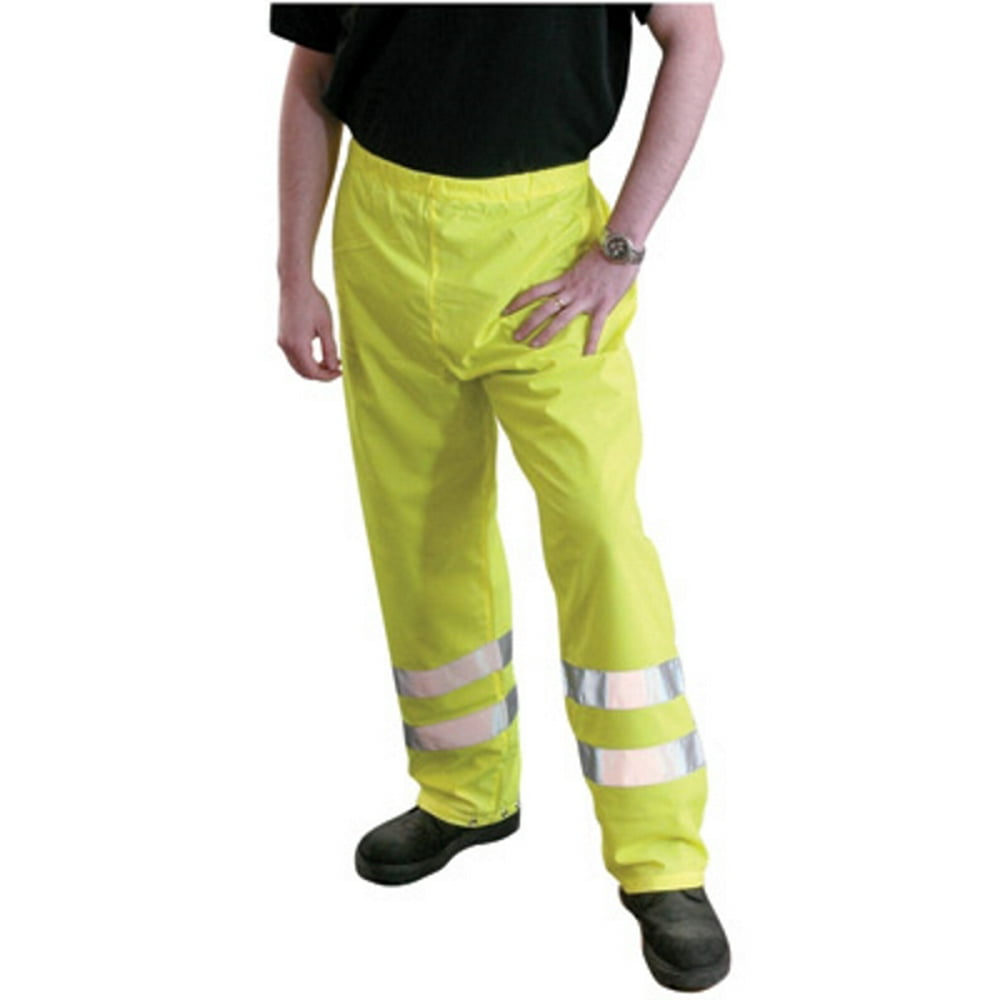 X-Large Yellow OccuLux Polyester Breathable Rain Pants With Snap Front ...