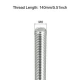 Uxcell Fully Threaded Rod M8 x 140mm 1.25mm Thread Pitch 304 Stainless ...