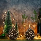 Darzheoy Flameless Pinecone Candles Battery Operated Set of 2 Real ...