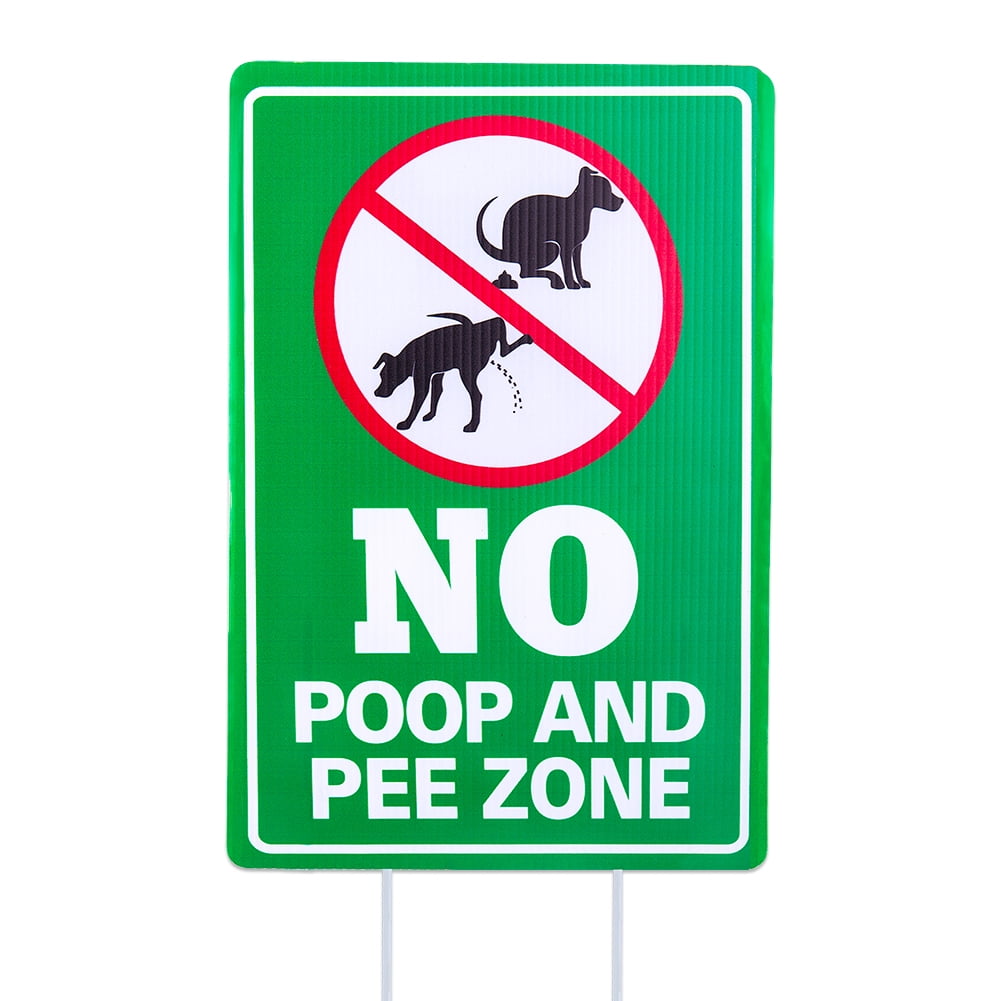 WaaHome Double Side No Poop and Pee Zone Yard Signs with Stakes, 8''X12 ...