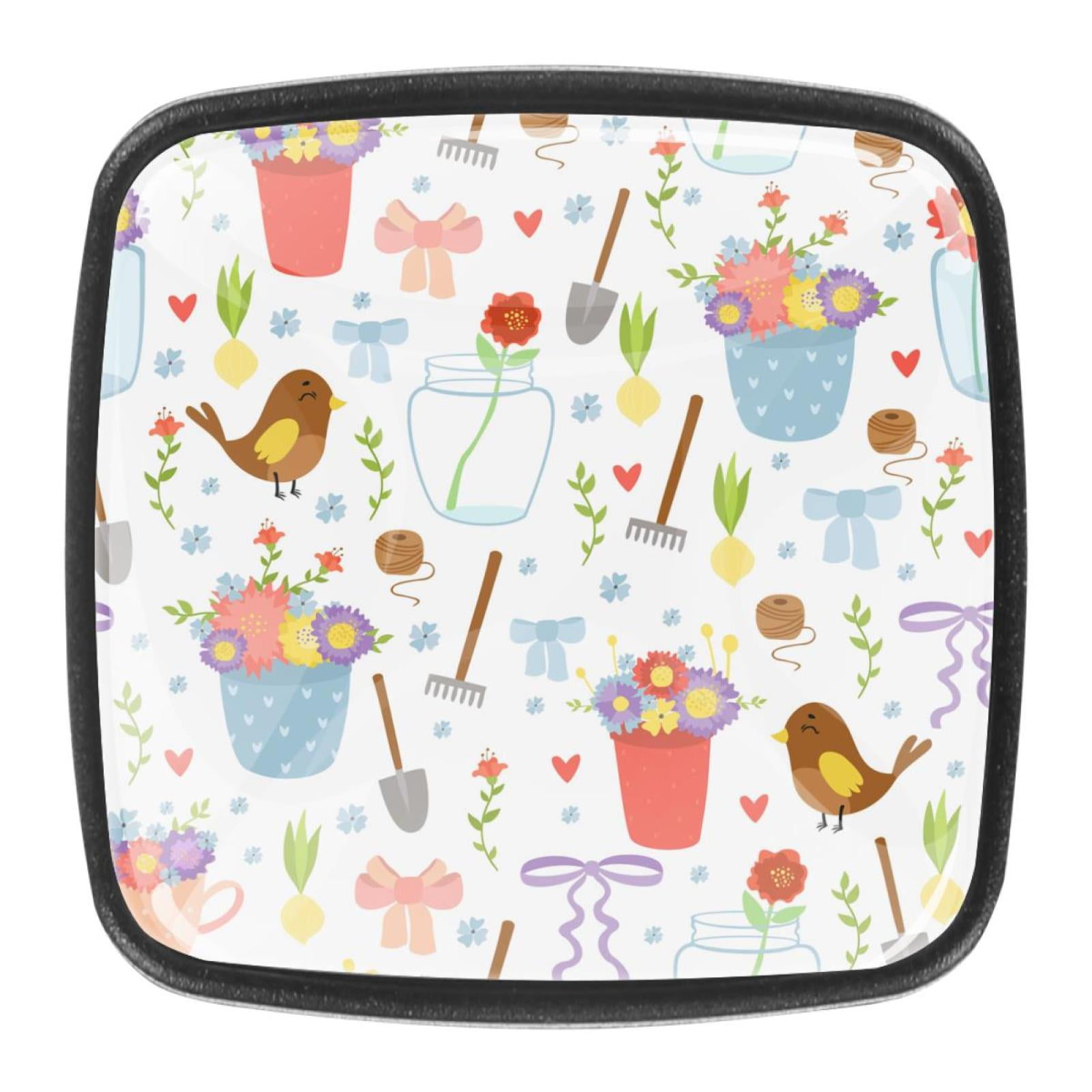 4 Pcs Square Cabinet Handle Cupboard Knob Drawer Pulls Handle Seamless ...