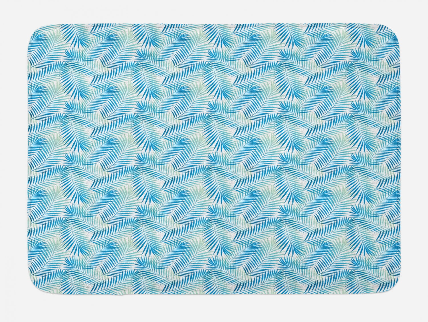 Jungle Bath Mat, Miami Forest Palm Tree Leaves in Pastel Colors ...