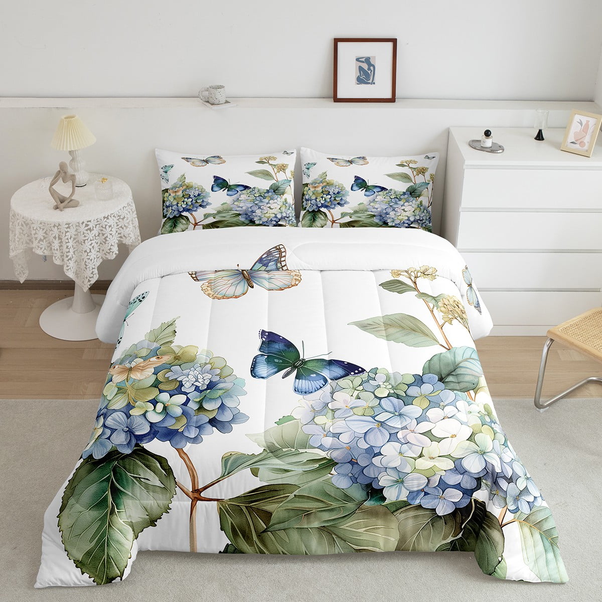 Click here for Yst Hydrangea Blossoms Bedding Set Queen Girls But... prices