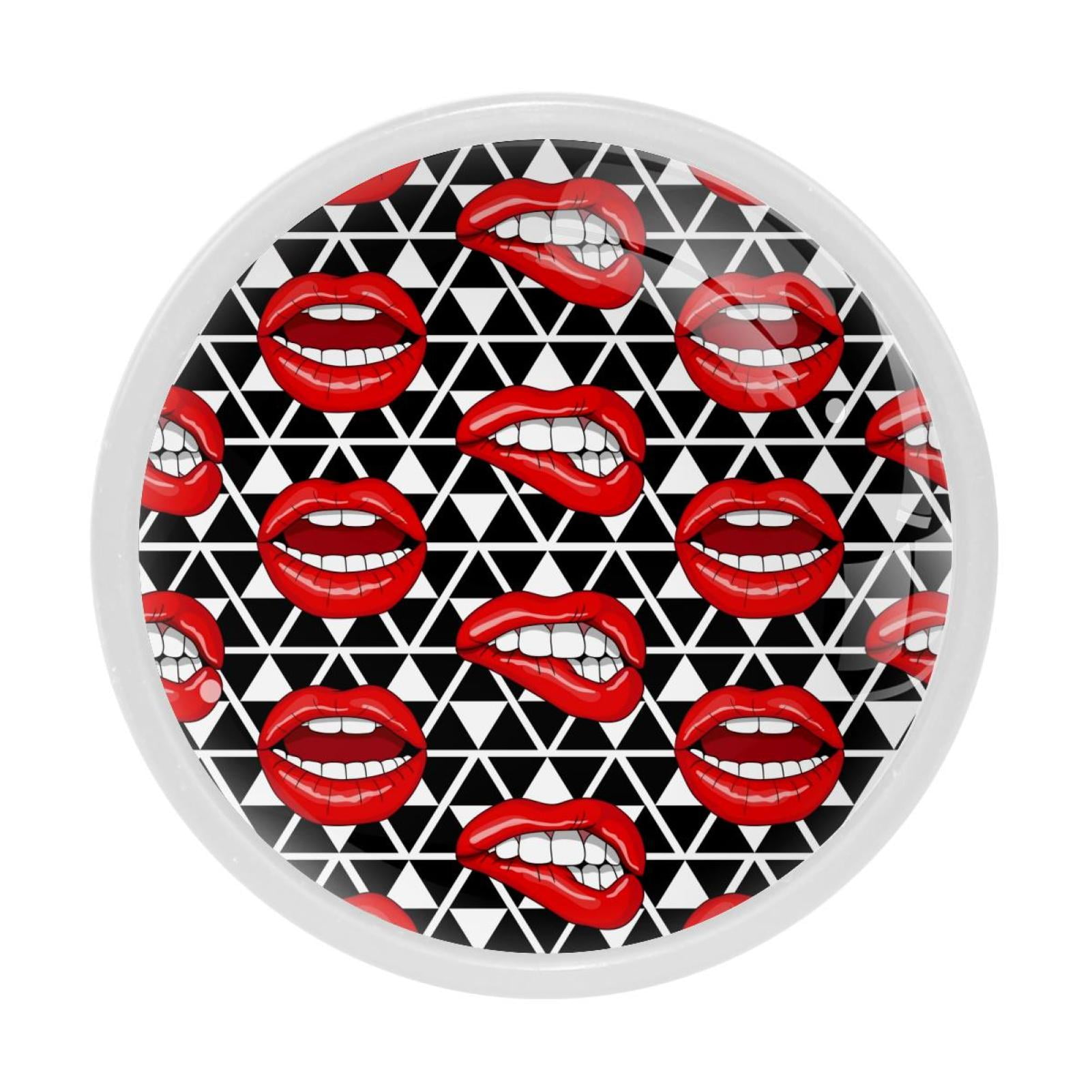 4 Pcs Valentine Lips Romance Kiss Knobs for Kitchen Cabinet Cupboard ...