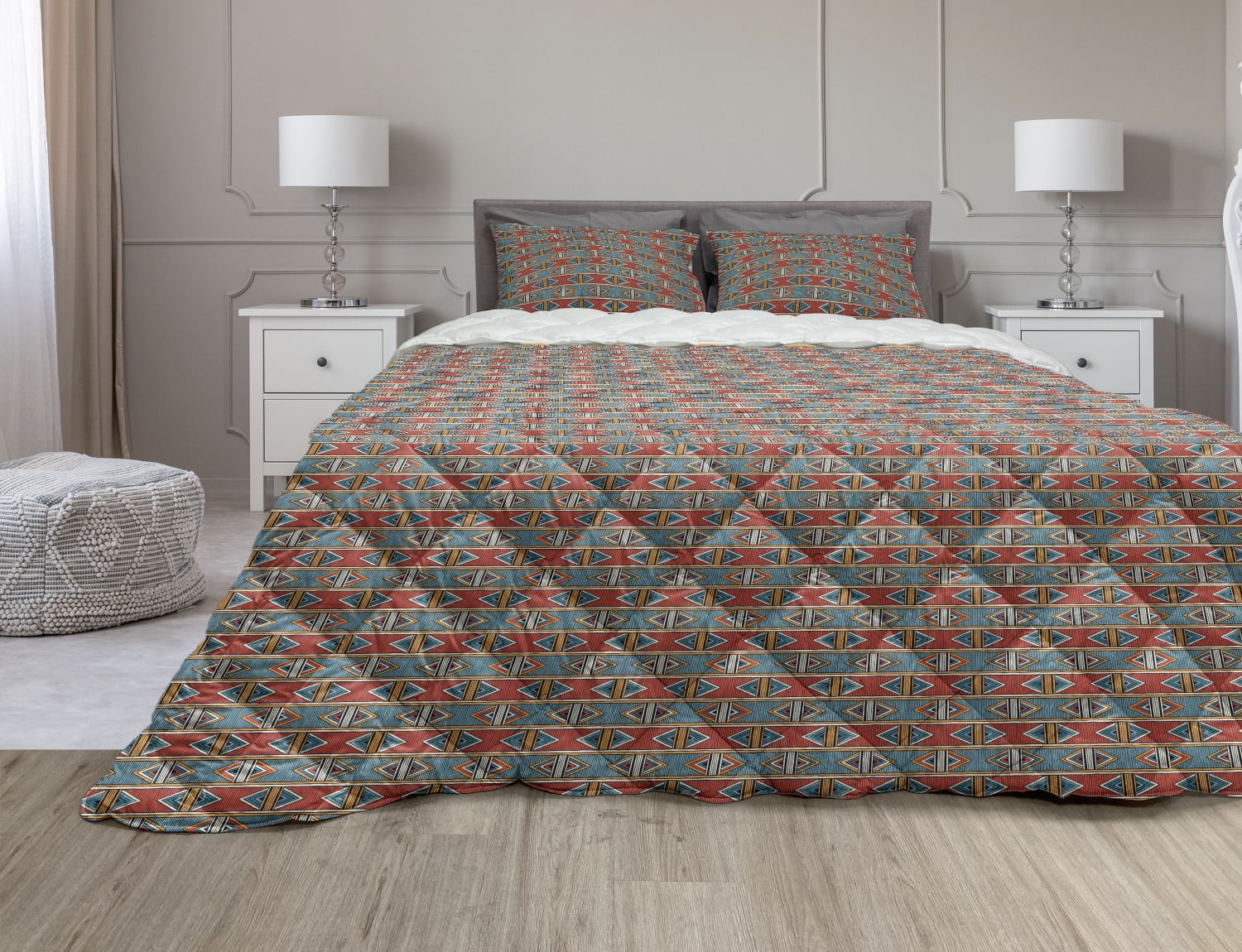 Kente Pattern Comforter & Sham Bedding Set, Tribal Traditional ...