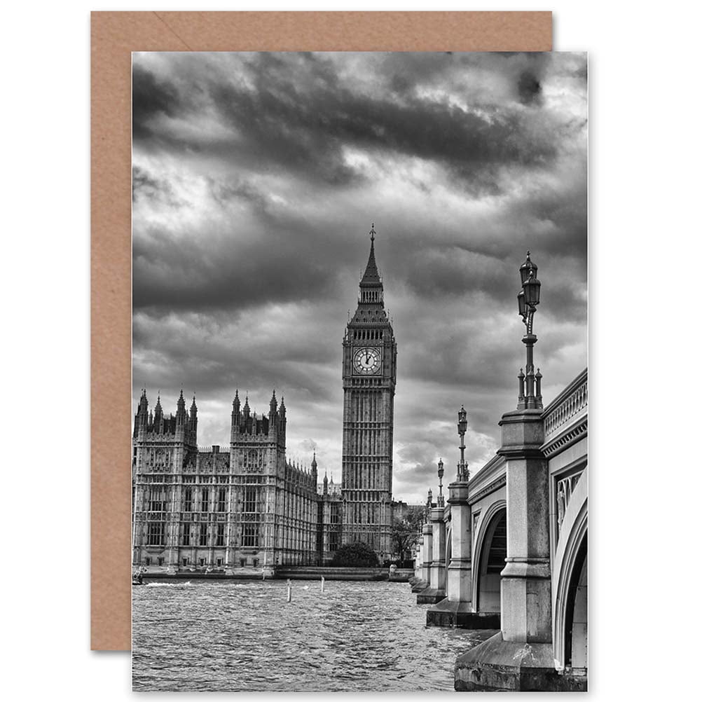 Cityscape Landmark Bridge Big Ben Greetings Card Plus Envelope Blank ...