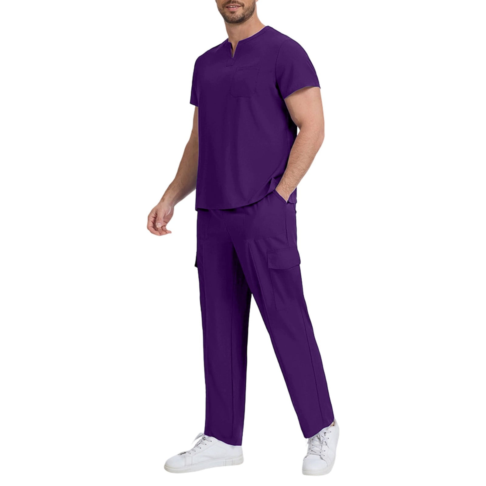Click here for Ceisia Mens Solid Color Medical Scrubs Set V-Neck... prices