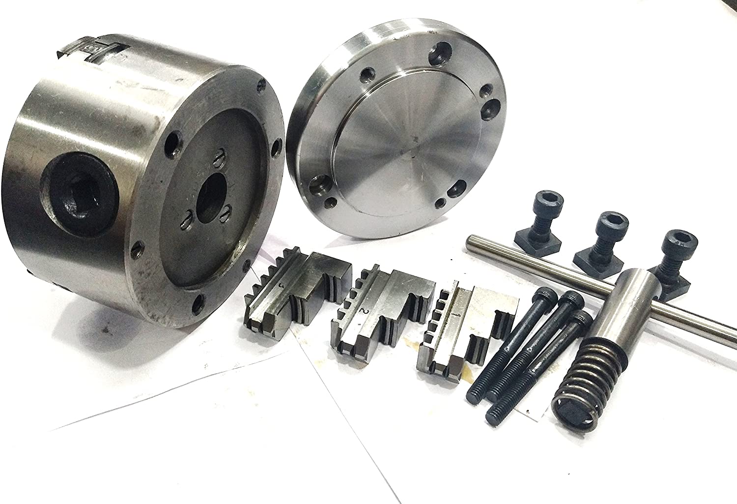 Assorts 100 mm Self Centering Chuck +reversible Jaws+ Back Plate (Mt2 ...