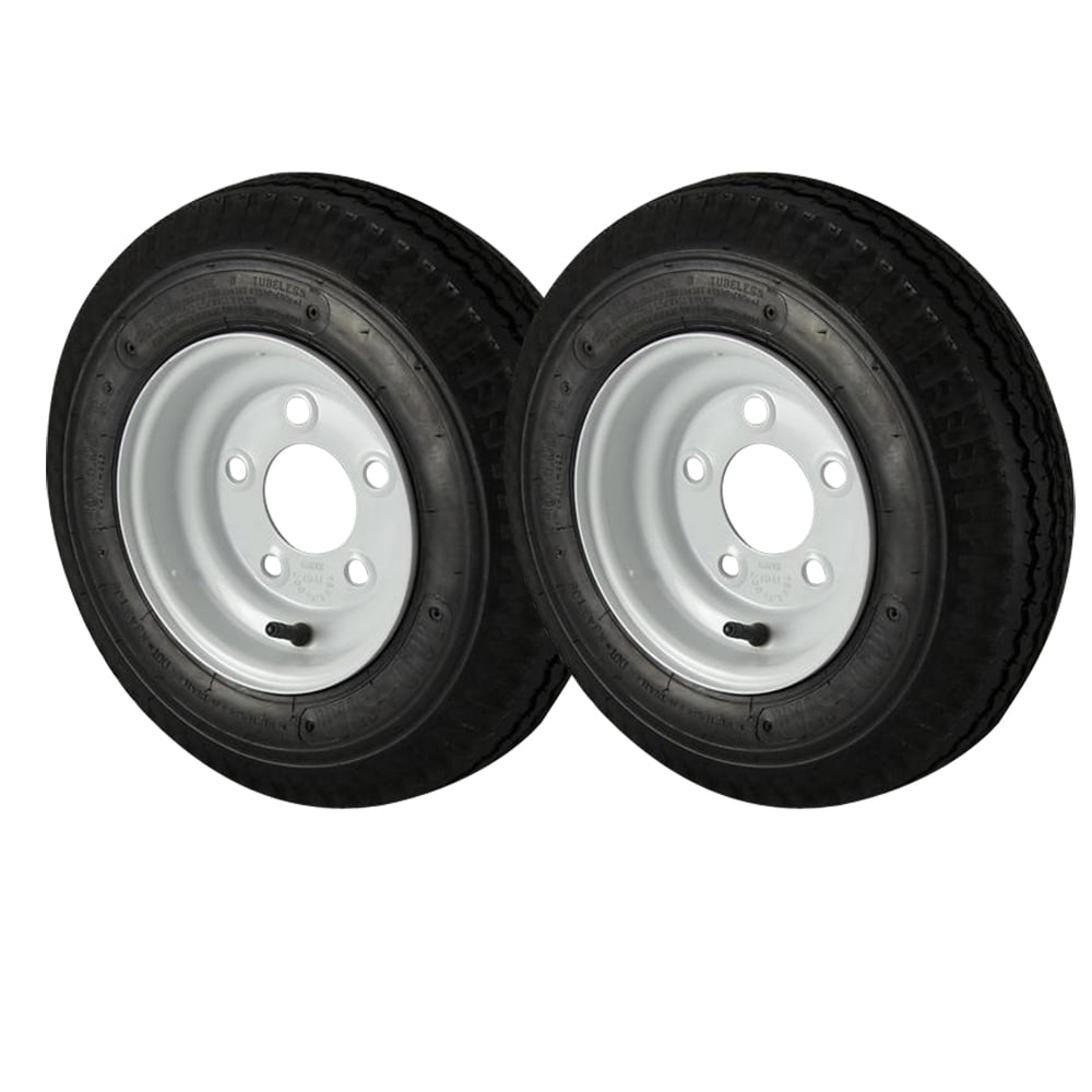 2 Pack - 5.70x8 Loadstar Trailer Tire LRC on 5 Bolt White Wheel ...