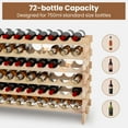 Costway Free Standing Wooden Bar Shelf - 72 Bottle Stackable Wine Rack ...