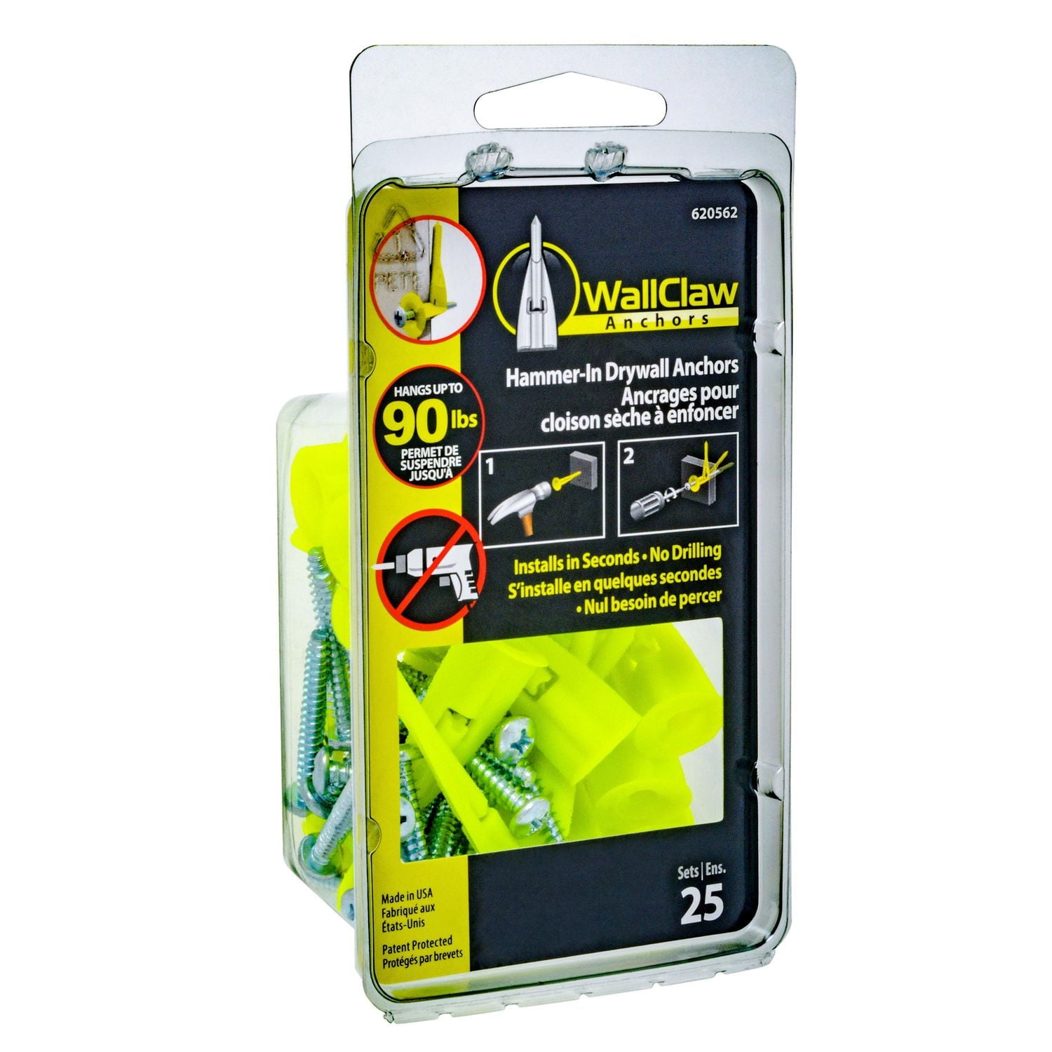 Click here for Hardware Essentials Wallclaw W/Screw 25pc One Size prices