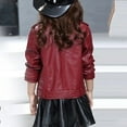 Blczomt Red Girls Jacket Collar Cute Leather Jacket Short Zipper with ...