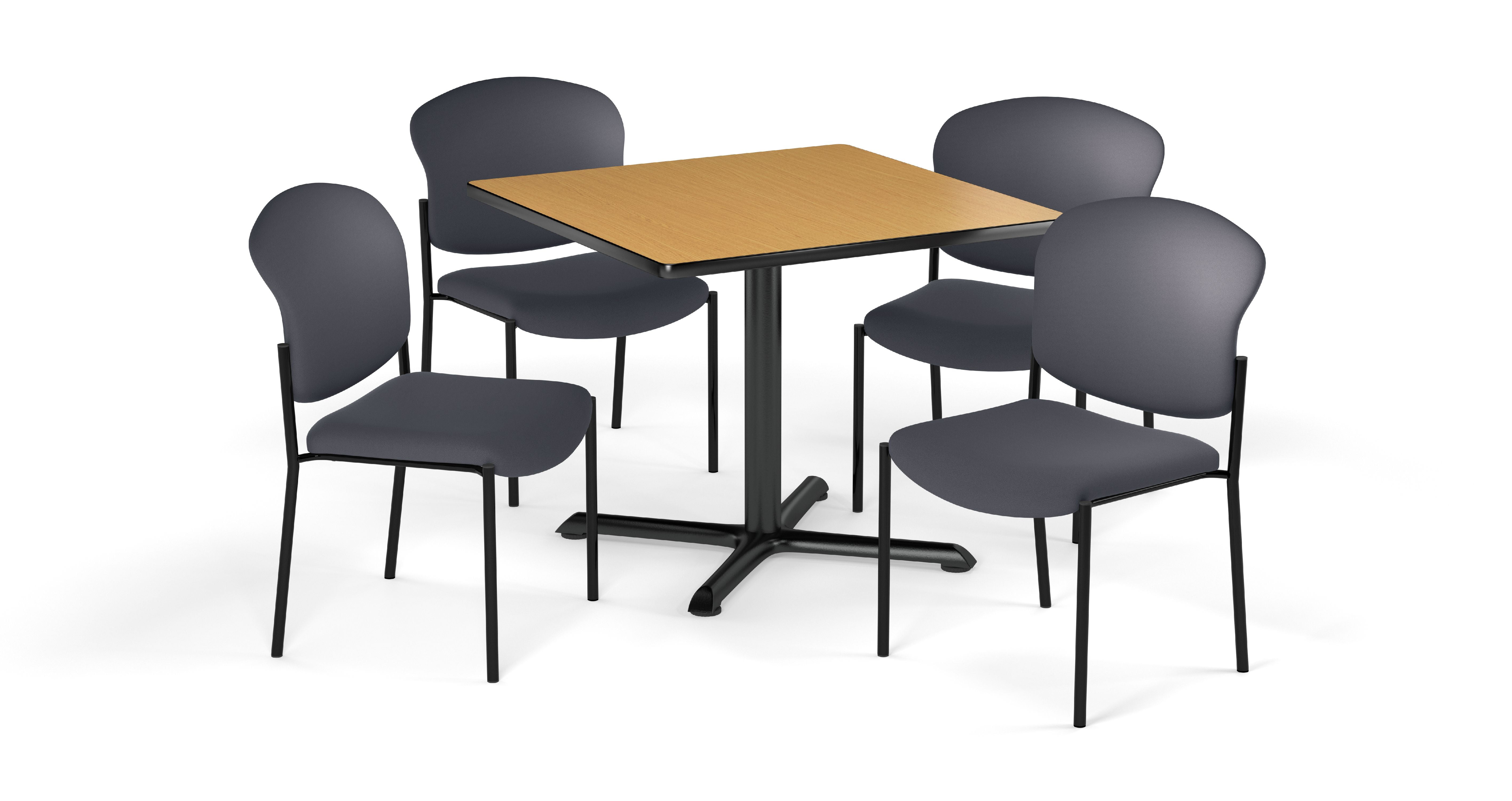 OFM Multi-Use Break Room Package, 42" Square Table with Fabric Guest ...