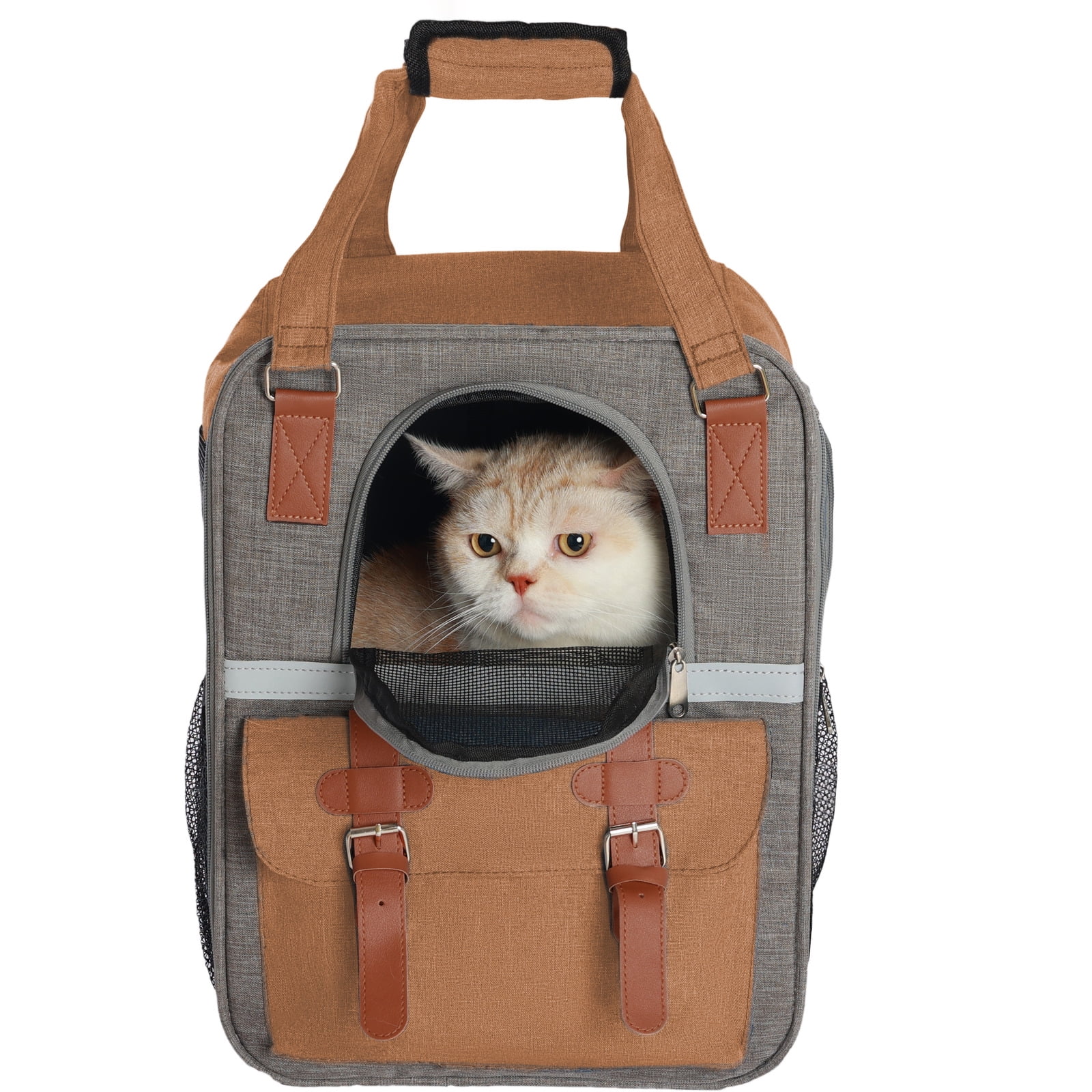 Cango Pet Backpack for Cats, Teddy Dog with carpet Grey and Orange ...