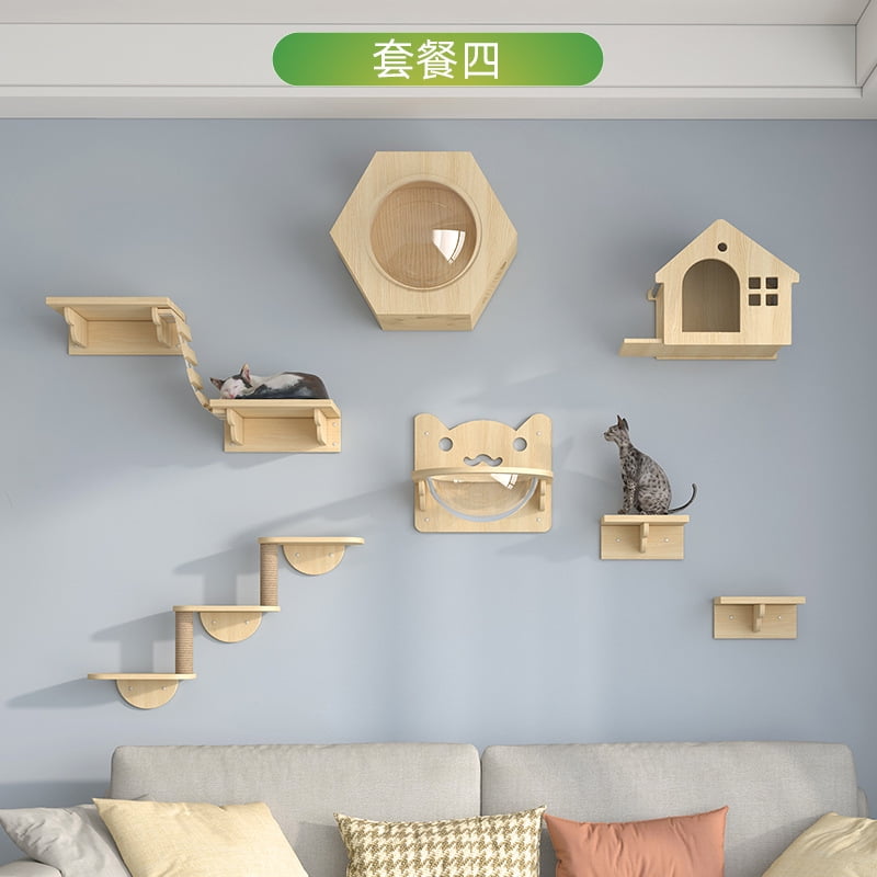 Click here for Unbranded Wall-Mounted Cat Climbing Frame Solid Wo... prices