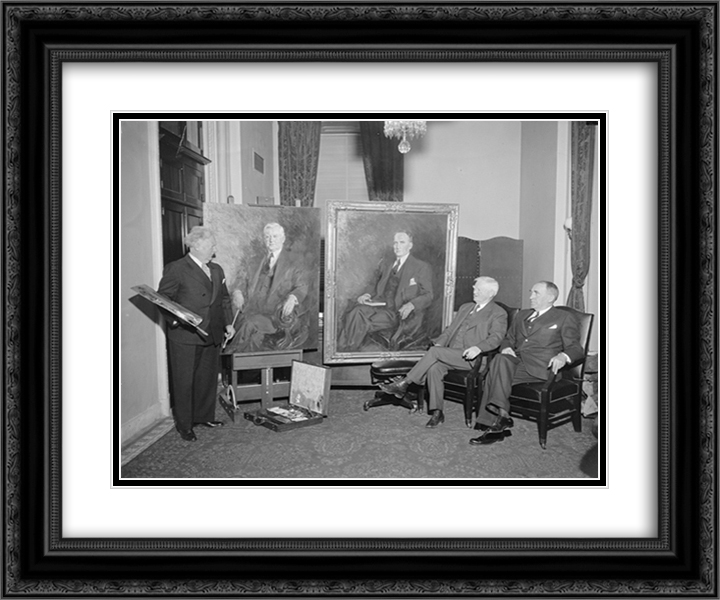 Bosses of Senate and House admire portraits by Christy. Washington D.C ...