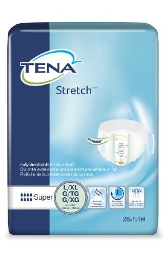TENA Stretch Super Heavy Absorbency Night Brief, Large/Extra Large, 56 ...