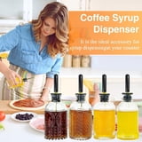 OUDIZZ 4pcs Syrup Dispenser Bottles for Coffee Bar, 7oz Simple Glass ...