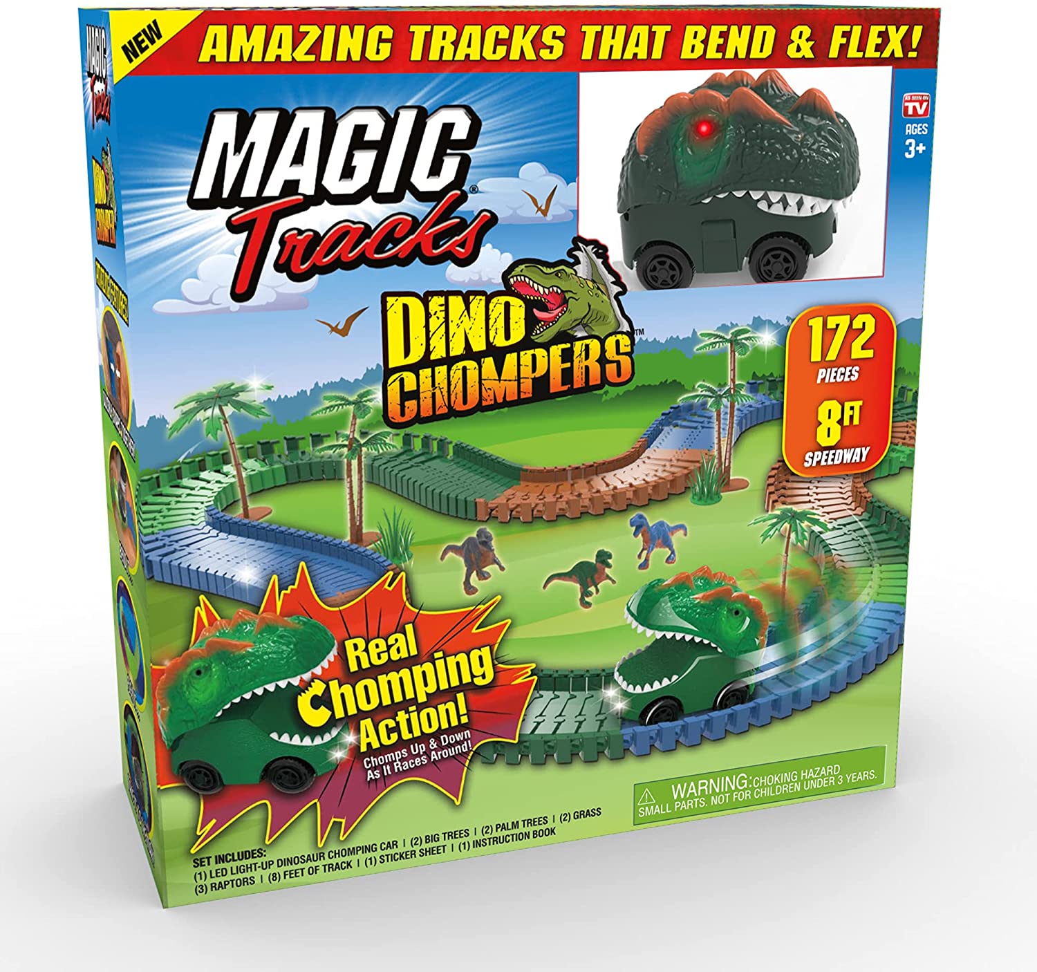 IYEFENG Magic Tracks - Turbo Race Cars & 10 ft of Flexible, Bendable ...
