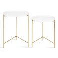 Kate and Laurel Ulani Modern Nesting Side Table, Set of 2, White and Gold, Sophisticated Glam ...