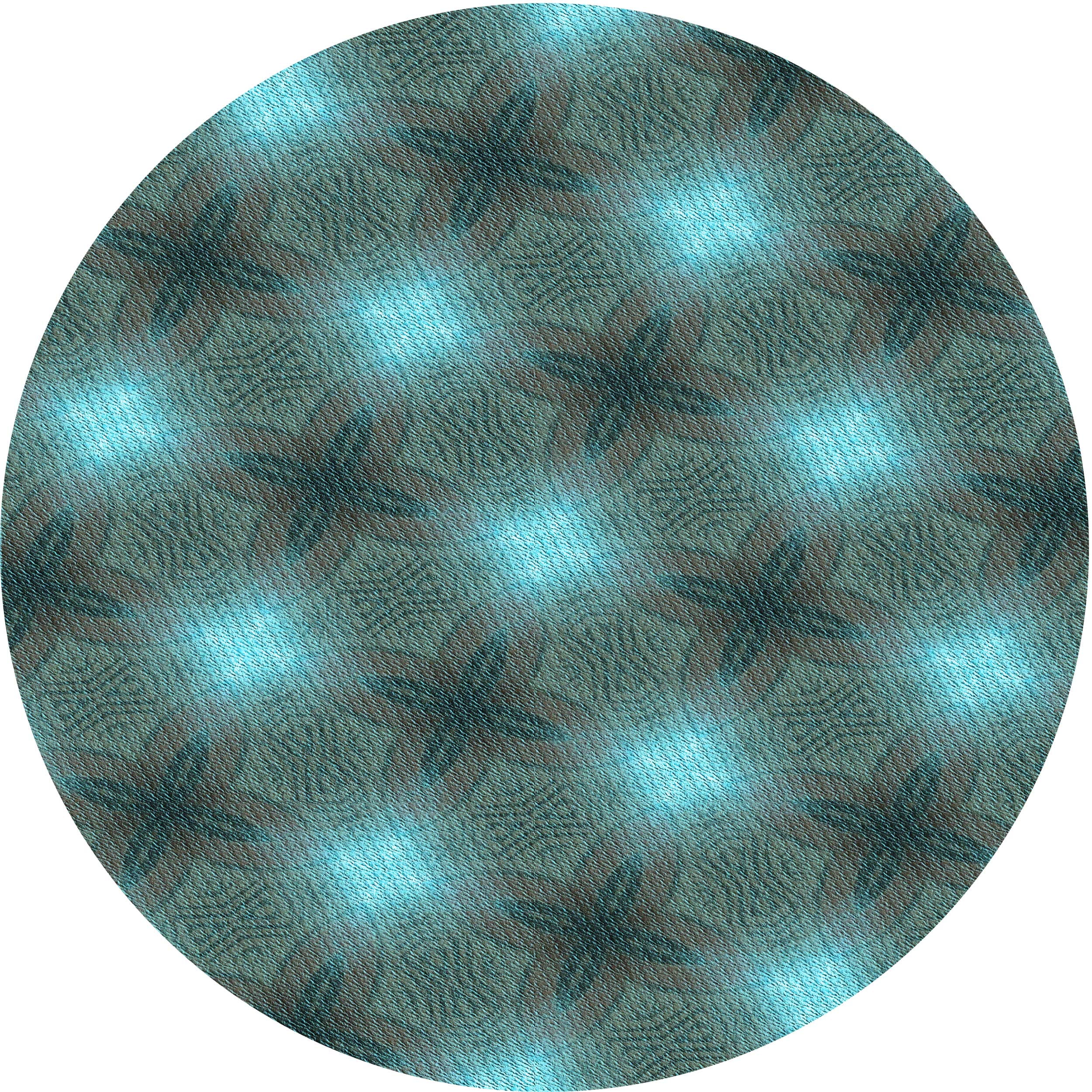 Ahgly Company Machine Washable Indoor Round Transitional Deep-Sea Green ...