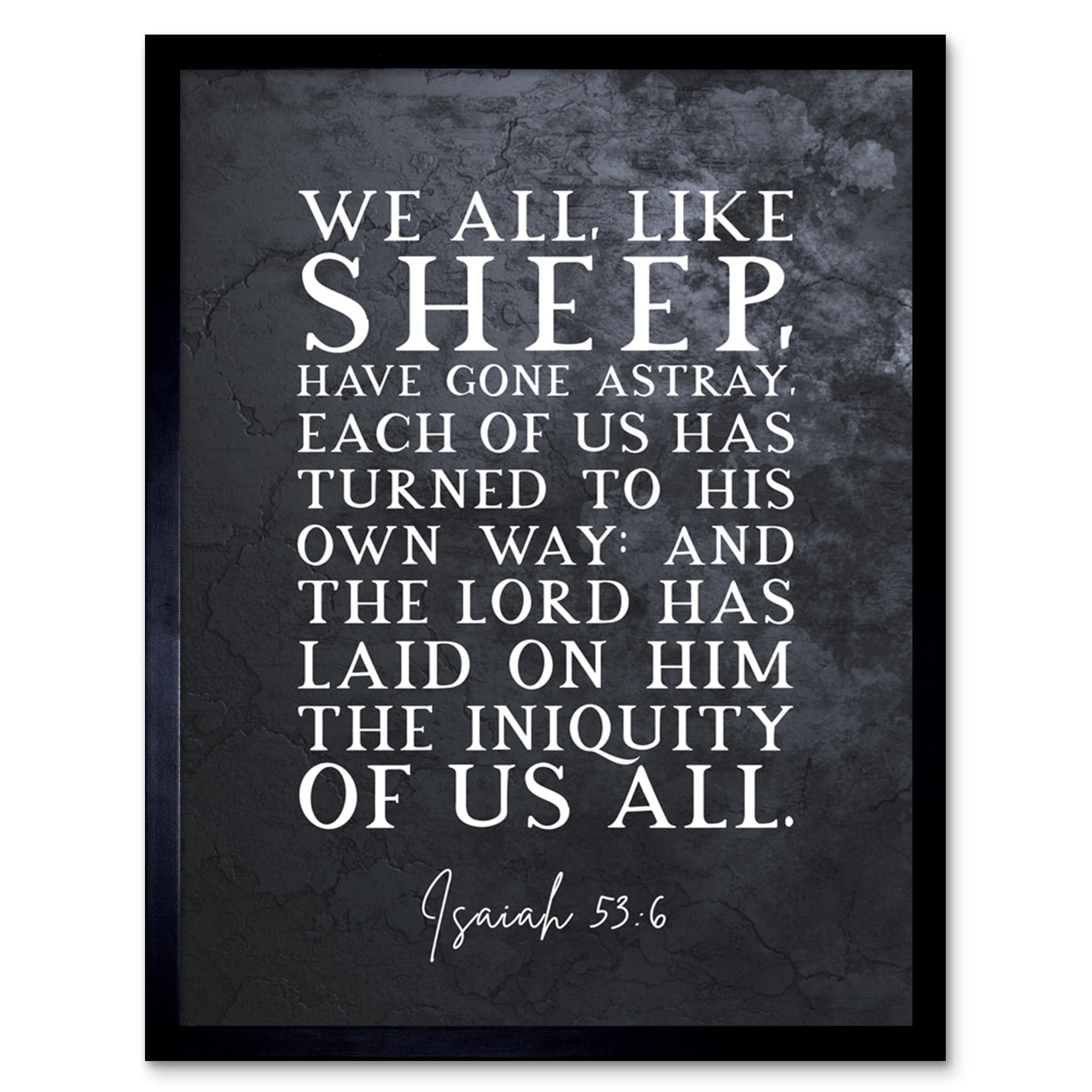 Isaiah 53:6 We All Like Sheep Have Gone Astray Christian Bible Verse Quote Scripture Typography ...