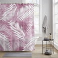 Blush Fronds Shower Curtain for Bathroom, Rustic Rose Pink Leaf Plant ...