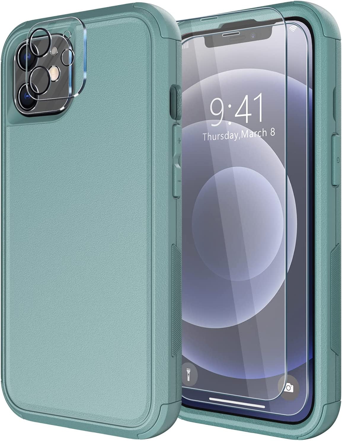 Diverbox for iPhone 12 Case [Shockproof] [Dropproof] [Tempered Glass ...