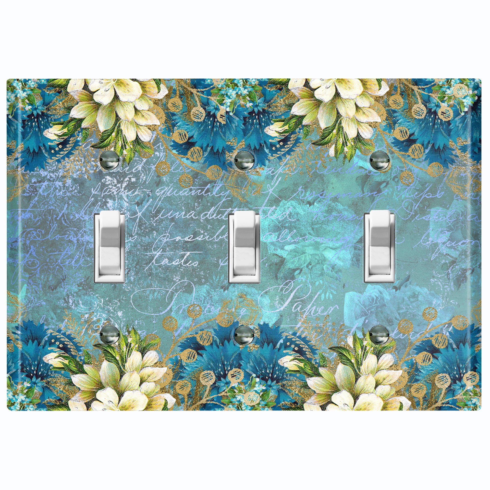 Metal Light Switch Plate Cover Elegant Floral Nature Scripture Damask ...