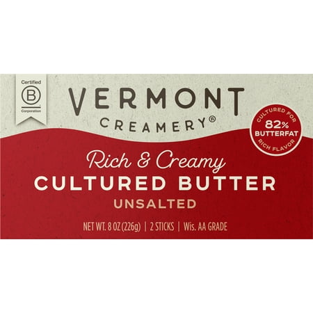Vermont Creamery® Cultured Butter Unsalted, 8 oz – Walmart Inventory ...