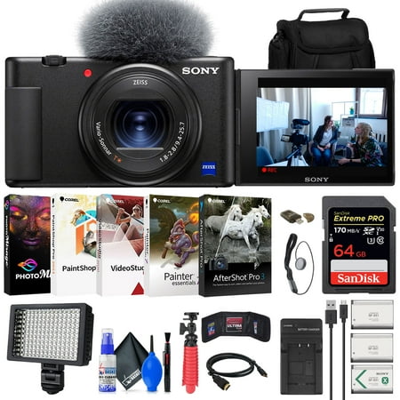 Sony ZV-1 Digital Camera + 64GB Card + Case + 2 x NP-BX1 Battery + More ...