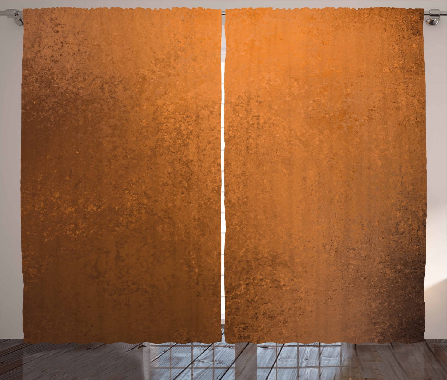 Copper Curtains 2 Panels Set, Grungy Vintage Texture Old Abstract ...
