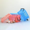 Plastic Storage Box with Locking Lid Clear Plastic for Small Crafts Stationery Jewelry Sewing ...