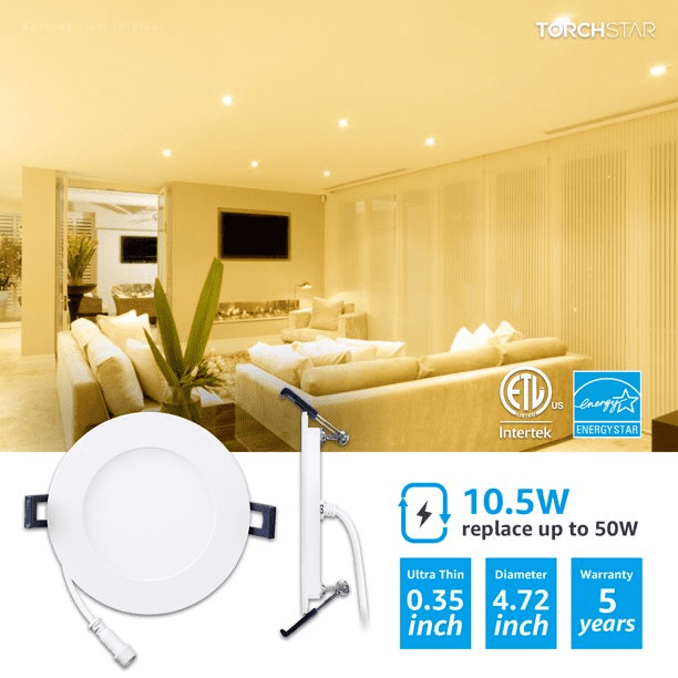 Buy TORCHSTAR 4 Pack 4 Inch Slim LED Panel Recessed Lighting with ...