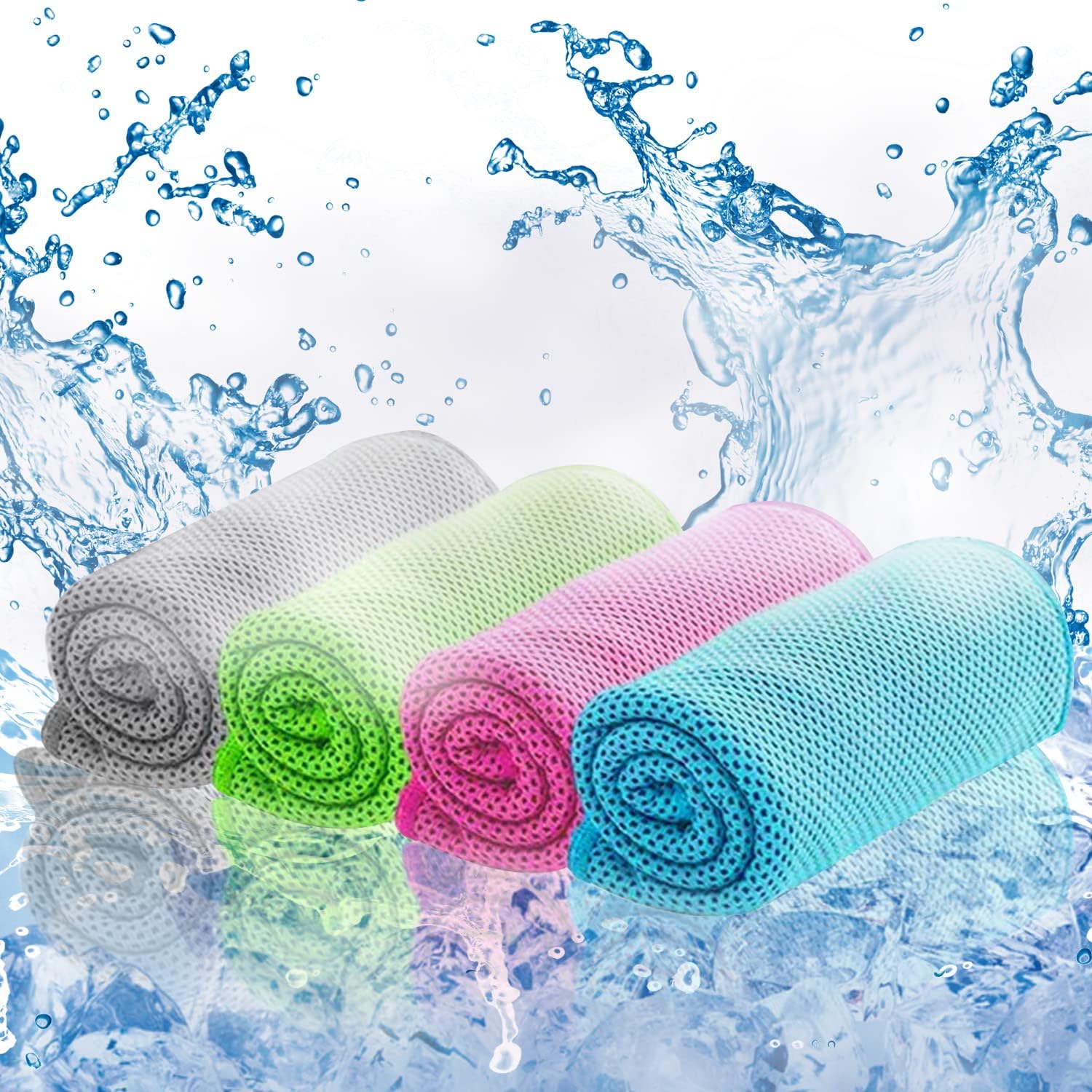 4 Pack Cooling Towels,Ice Towel for Neck and Face,Soft Breathable ...