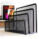 Sioweci 3-Tier Desktop Stacking File Holder Black Metal Mesh Mail ...