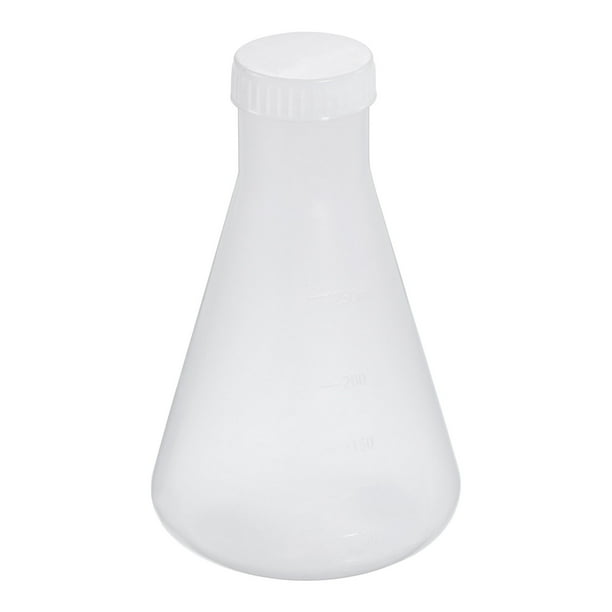 Uxcell 250ml Plastic Erlenmeyer Flask with Screw Caps, 1 Pack Narrow ...