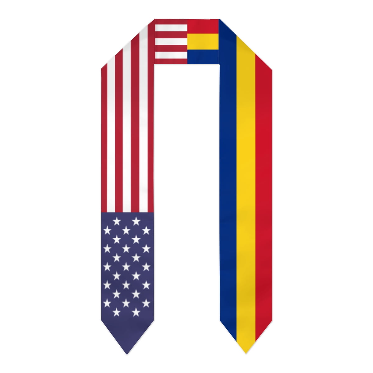 Romania & USA United States Flag Shawl Sash Stole Graduation Shawls ...