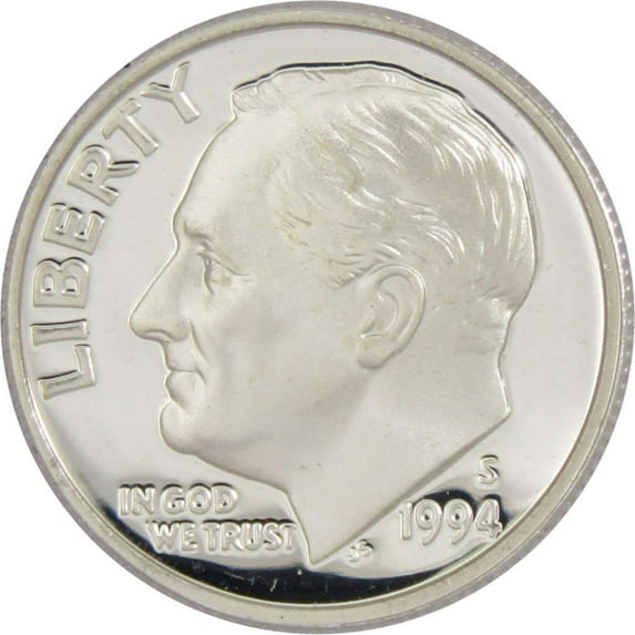 1994 S Roosevelt Dime Choice Proof 90% Silver 10c US Coin Collectible ...