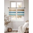 Abstract Gradient Stripe Sheer Curtains 54 inches Long, Blue Brown ...