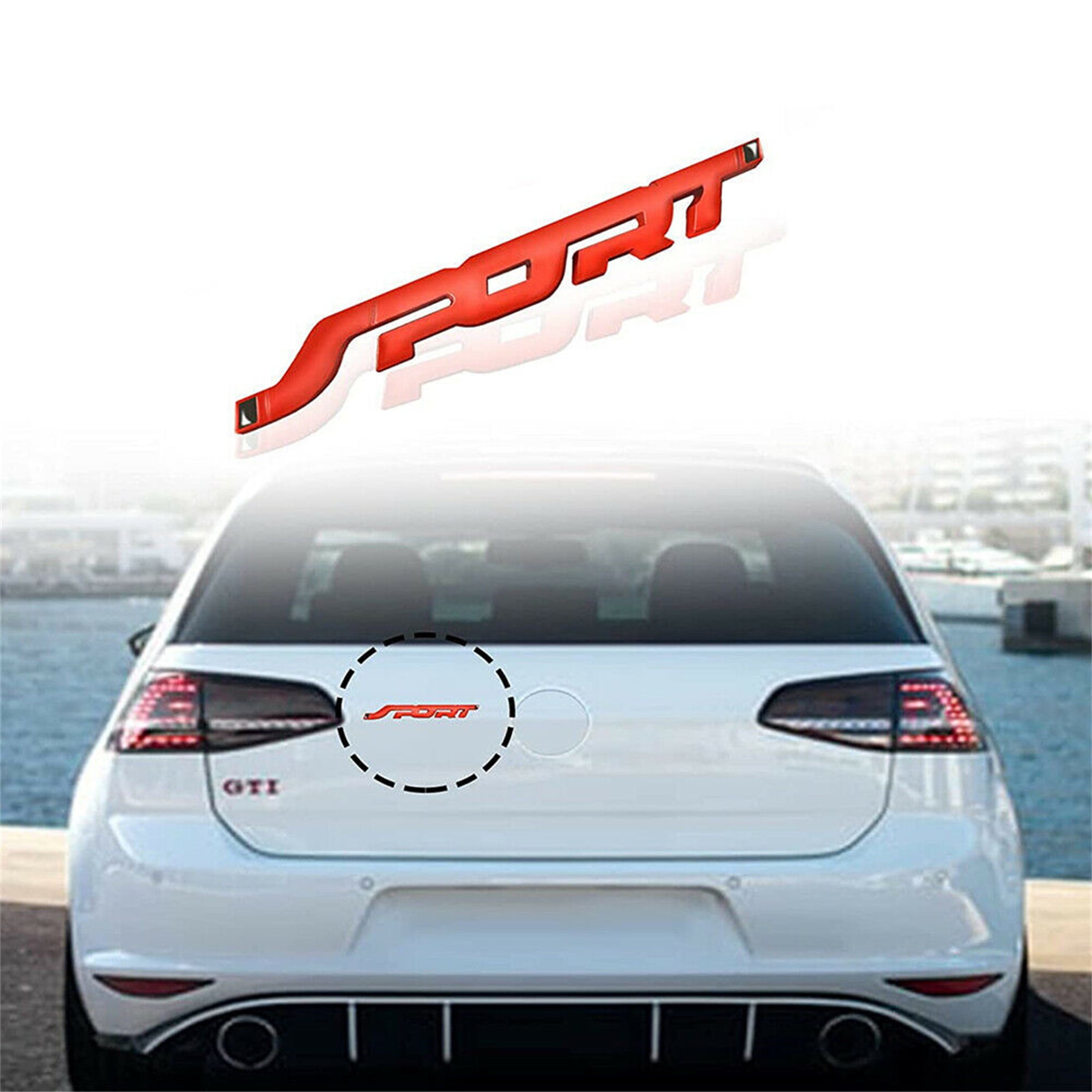 Buy 3D Metal Chrome Sport Racing Logo Car Trunk Fender Emblem Badge ...